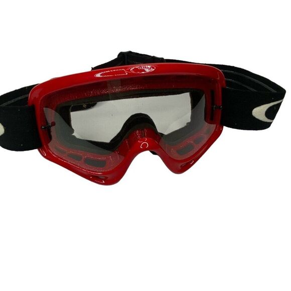 Oakley | Accessories | Oakley Ski Goggles Red Frame Clear Lens Ski Moto ...